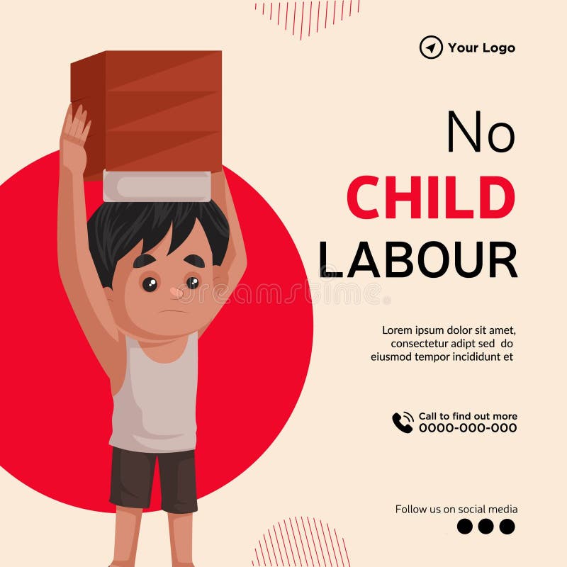 Banner Design of No Child Labour Stock Vector - Illustration of asian ...