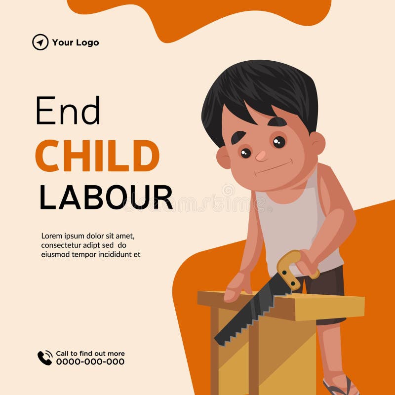 Banner Design of End Child Labour Stock Vector - Illustration of ...