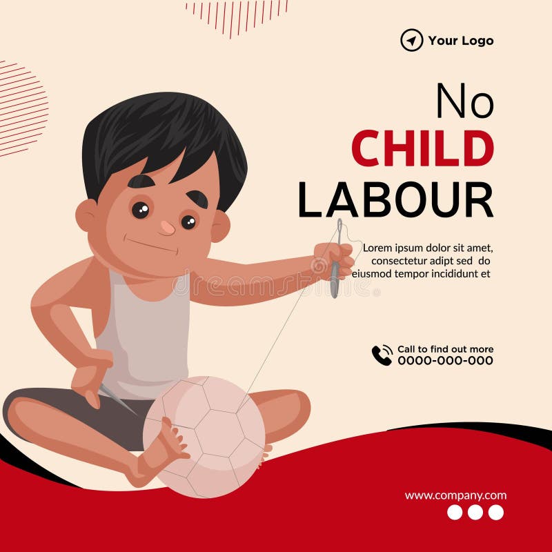 Banner Design of No Child Labour Stock Vector - Illustration of poster ...