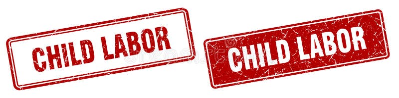 Child Labor Stamp Set. Child Labor Square Grunge Sign Stock Vector ...