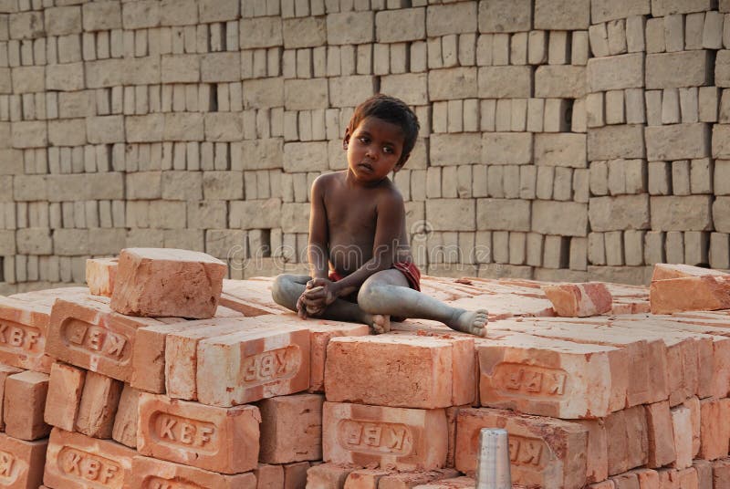 Child Labour at the Indian Brick Field Editorial Photography - Image of ...
