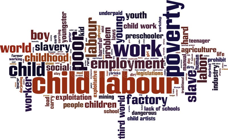 Word Cloud Related To World Day Against Child Labour Stock Illustration ...