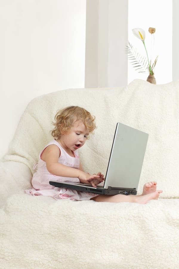 Child with laptop stock photo. Image of person, education - 18270534