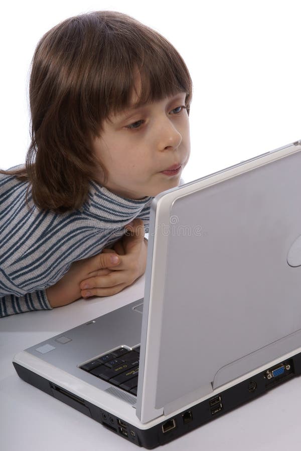 Young Child Working on Laptop Computer Stock Photo - Image of concepts ...