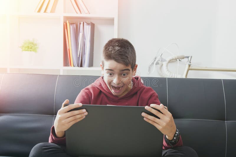 Child with laptop stock image. Image of education, laptop - 89093951