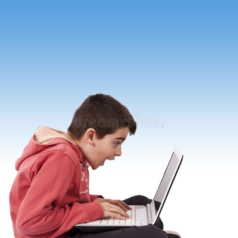 Child with laptop stock image. Image of keyboard, education - 52757925