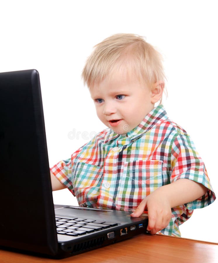 Child with Laptop stock image. Image of little, passion - 51451443