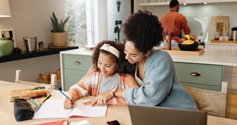 Child, Laptop and Question for Knowledge, Learning and Growth for Future or Education. Woman ...