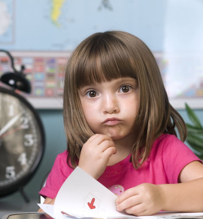 Child Learning in Classroom Stock Photo - Image of clock, girl: 6232620