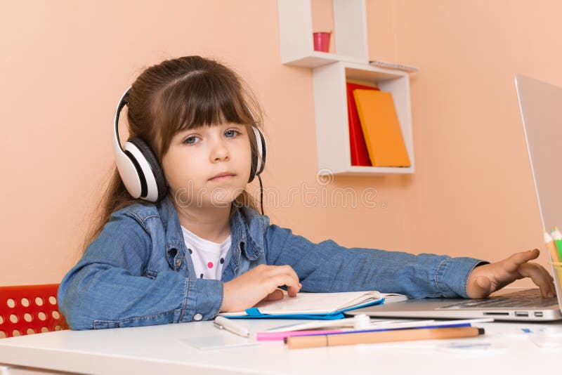 Child Learning at Home Via Virtual Classes. Interactive Content for ...