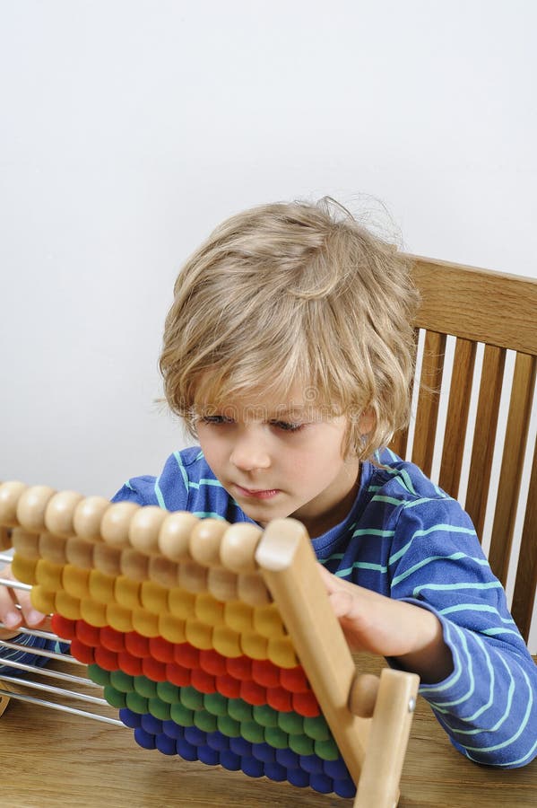 Child Learning To Count on an Abacus Stock Image - Image of copy ...