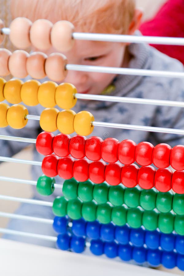 Young Child Counting with an Abacus Stock Image - Image of numbers ...