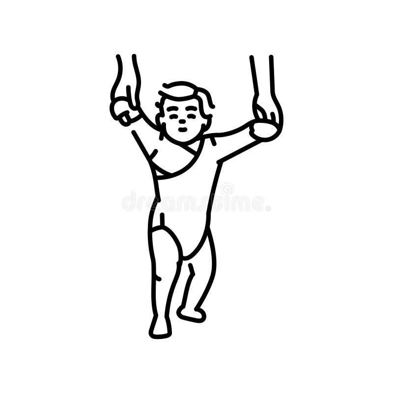 The Child is Learning To Walk Line Icon Stock Vector - Illustration of ...