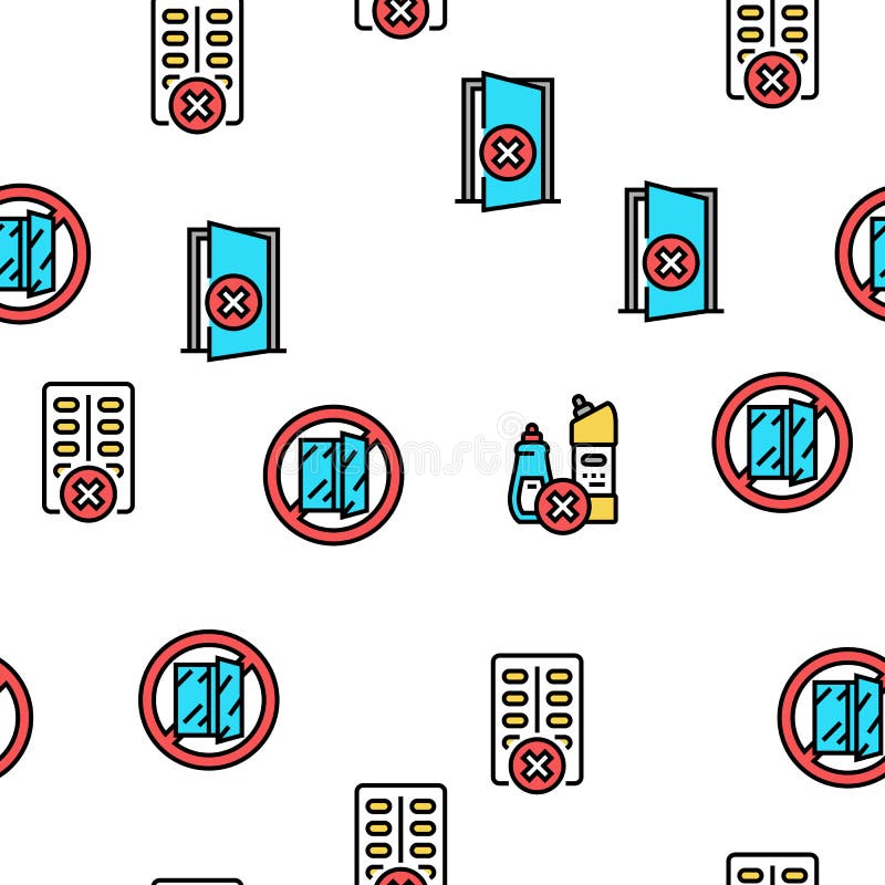 Child Life Safety Vector Seamless Pattern Stock Illustration ...