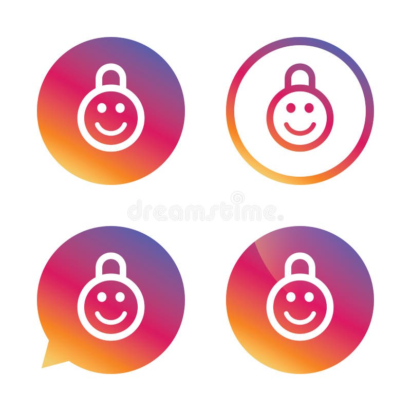 Child Lock Icon. Locker with Smile Symbol Stock Vector - Illustration ...