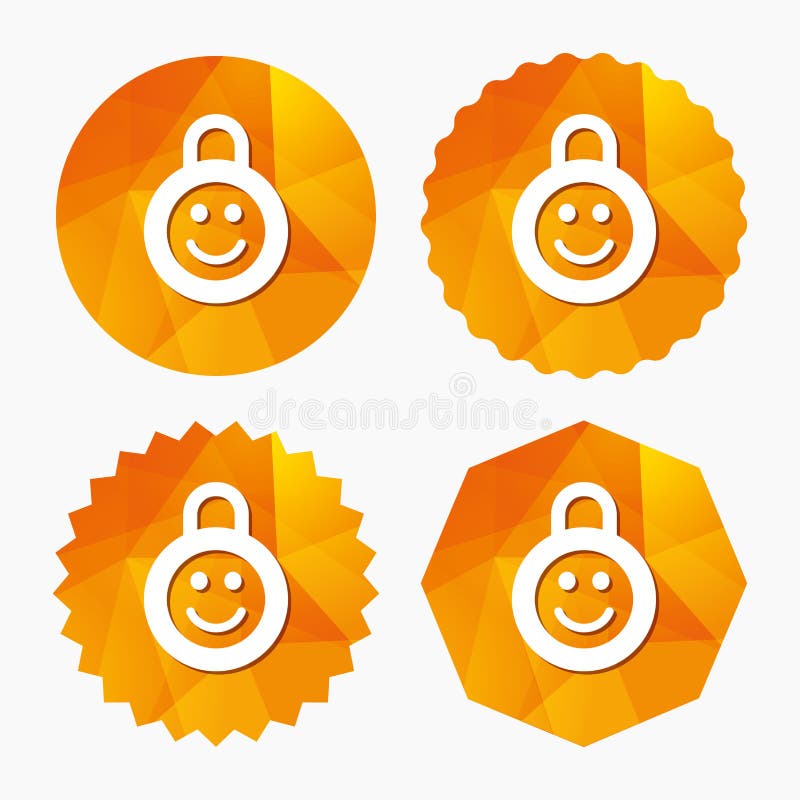 Child Lock Icon. Locker with Smile Symbol Stock Vector - Illustration ...