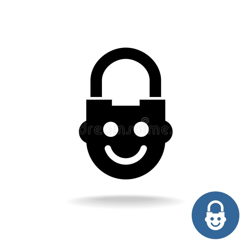 Child Lock Icon with Smiley Kid Face Stock Vector - Illustration of ...