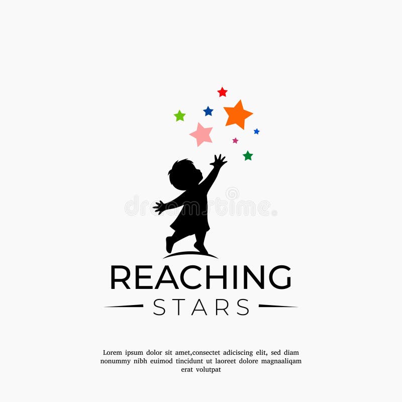 Child Logo Reaching for the Stars Vector Logo Stock Vector ...