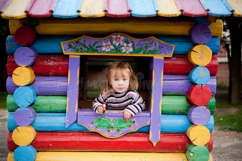Child loking out kid house stock image. Image of childhood - 10897927
