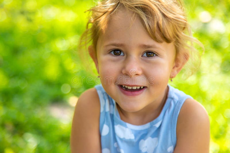 Child Looking at Caterpillar in Garden. Selective Focus Stock Photo ...