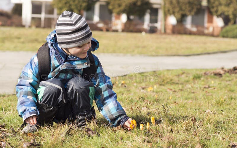 Child in flowers stock photo. Image of outdoors, childhood - 17925612