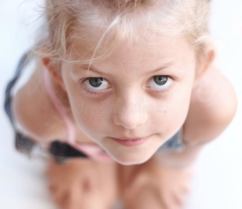 Child looking up stock photo. Image of blonde, smile, child - 183386
