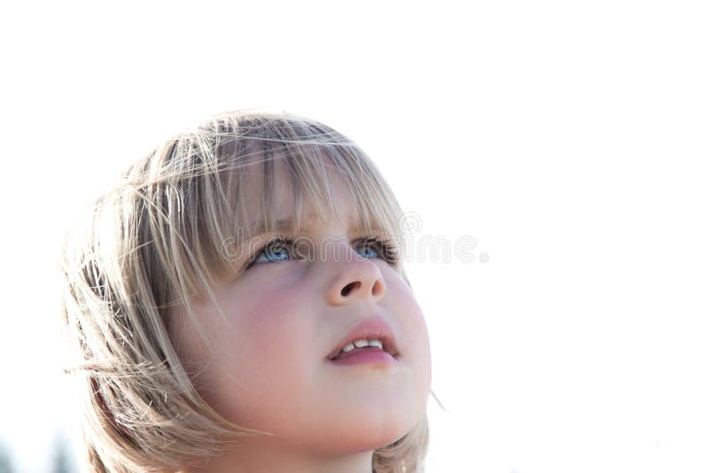Child looking up in awe stock image. Image of expression - 26798105