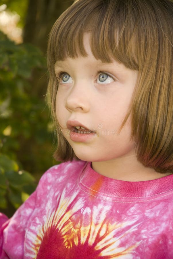 A Child Looks Upward stock image. Image of watchful, child - 21576449