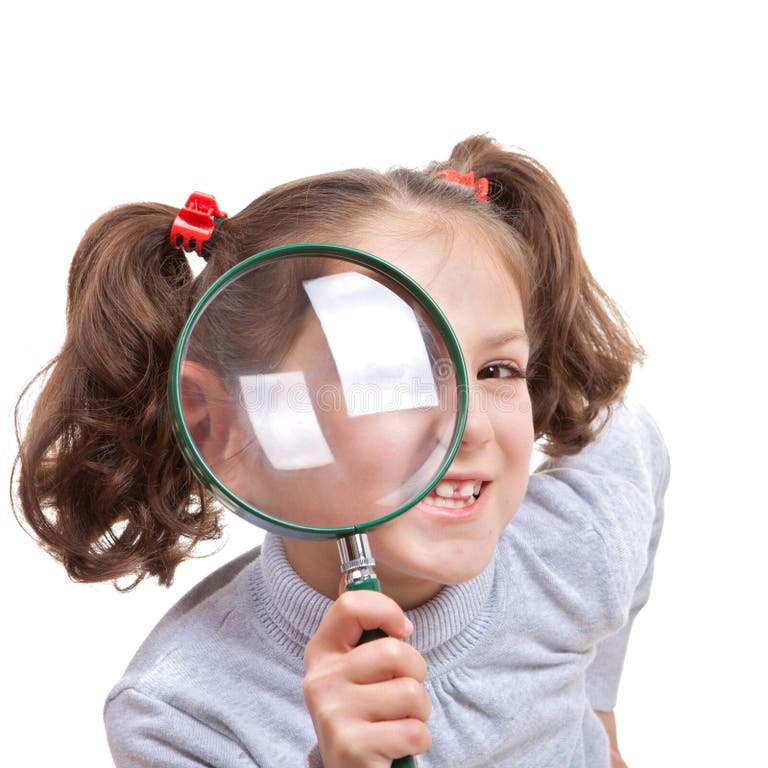 Child with Magnifying Spy Glass Stock Image - Image of concept, inspect ...