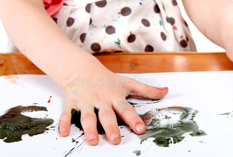 Child Make Watercolour Stain Stock Image - Image of messy, limb: 30777631