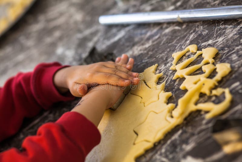 Child makes cookies stock photo. Image of figure, handmade - 64717442