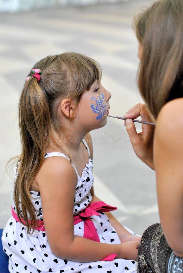 Child with makeup stock image. Image of child, childhood - 46284037