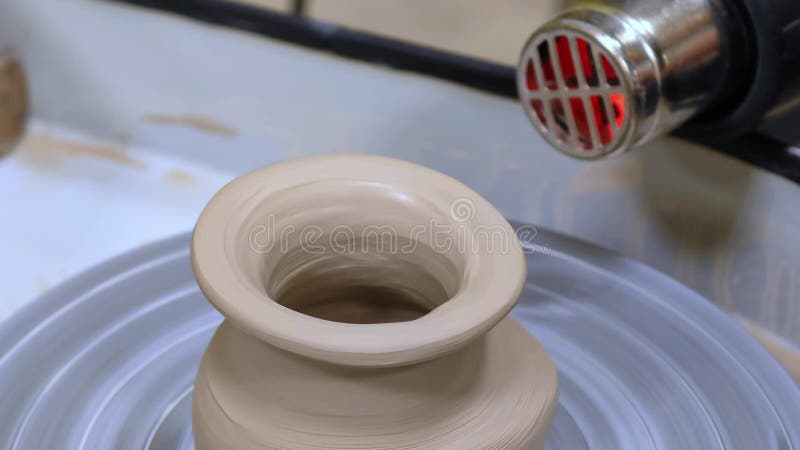 Child Making Ceramic Vase on Rotating Pottery Wheel at Workshop ...