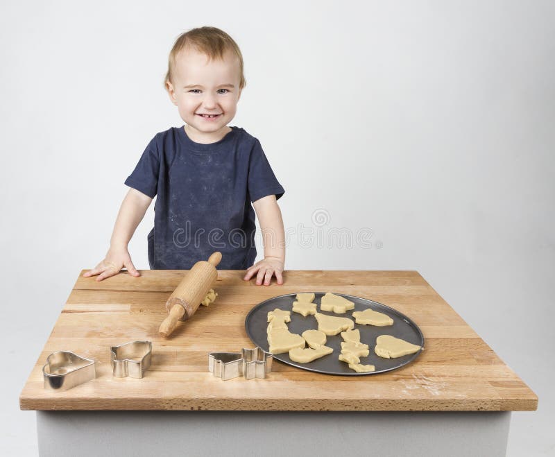 Child making cookies stock image. Image of flour, caucasian - 27814899