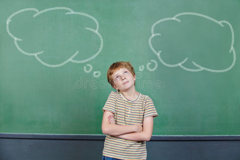 Child Making a Decision in School Stock Image - Image of undecided ...