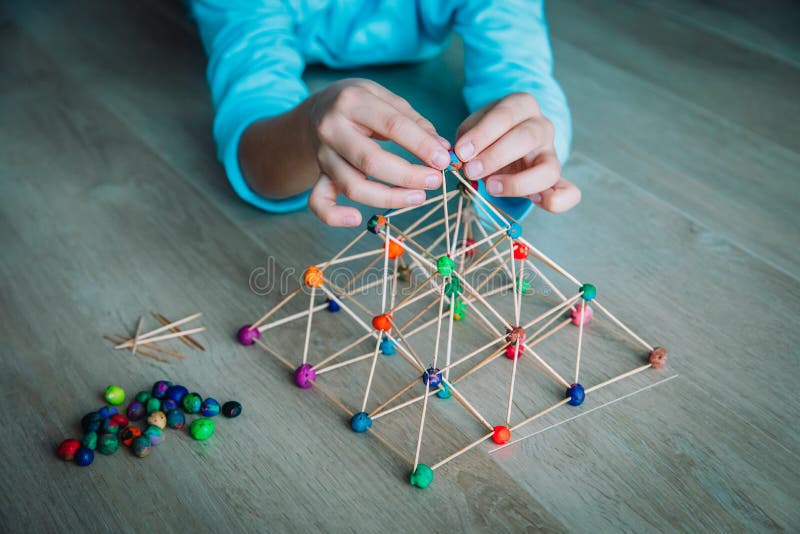 Child Making Geometric Shapes, Engineering and STEM Education Stock ...
