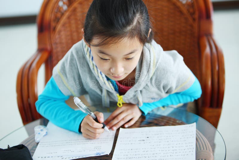 Child making homework stock image. Image of lovely, girl - 12466469