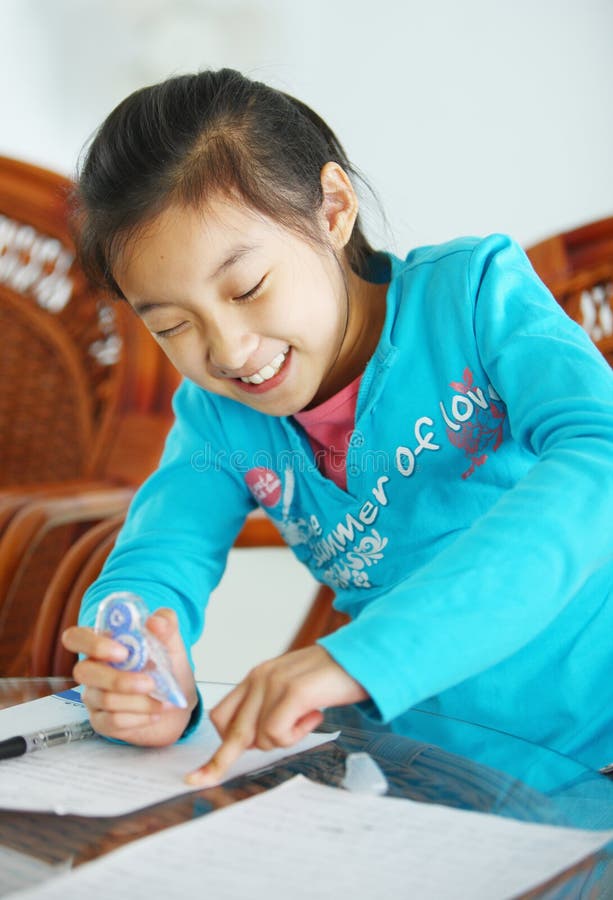 Child making homework stock image. Image of lovely, girl - 12466469