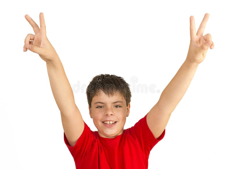 Child Making Peace Sign stock image. Image of human, letter - 42220935