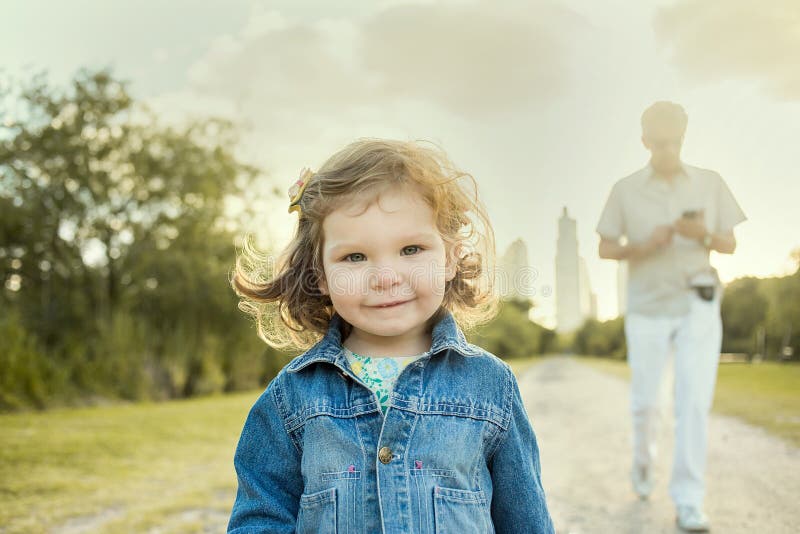 Child and Man. stock image. Image of denim, happiness - 87869825