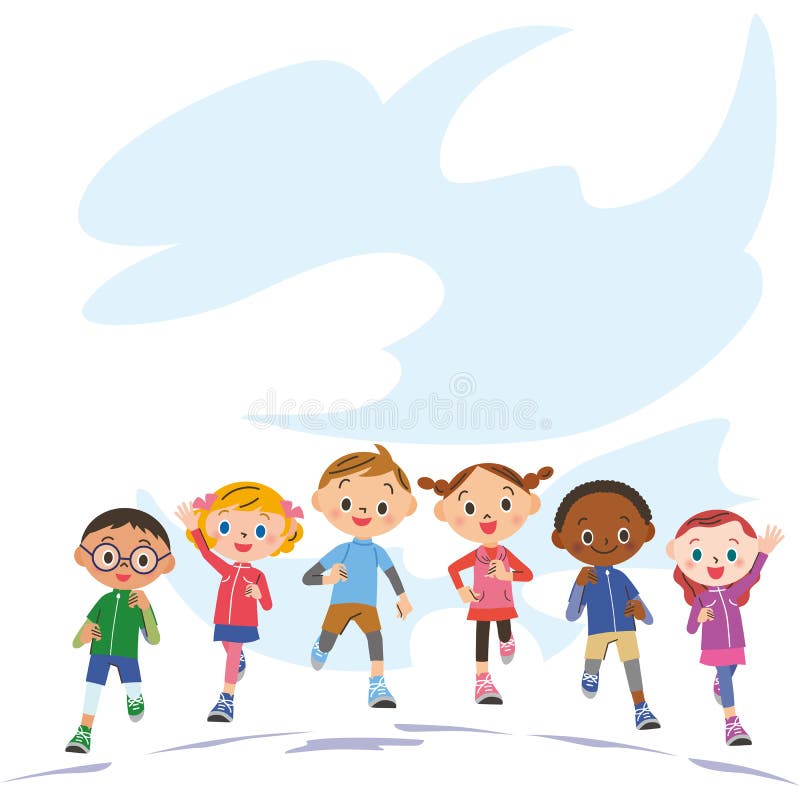 Child marathon stock vector. Illustration of smile, running - 103532899
