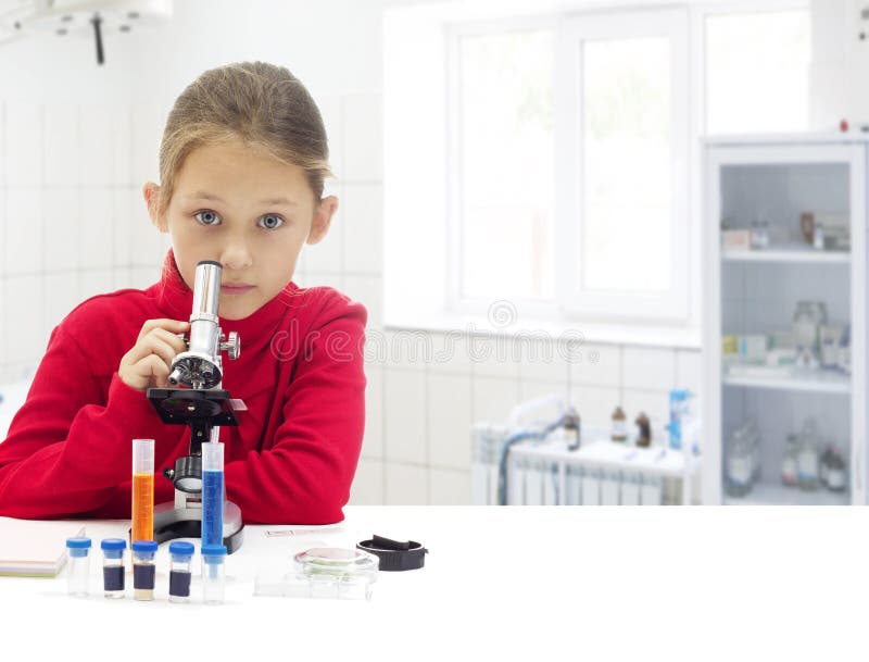 Child with microscope stock photo. Image of microscope - 83253546