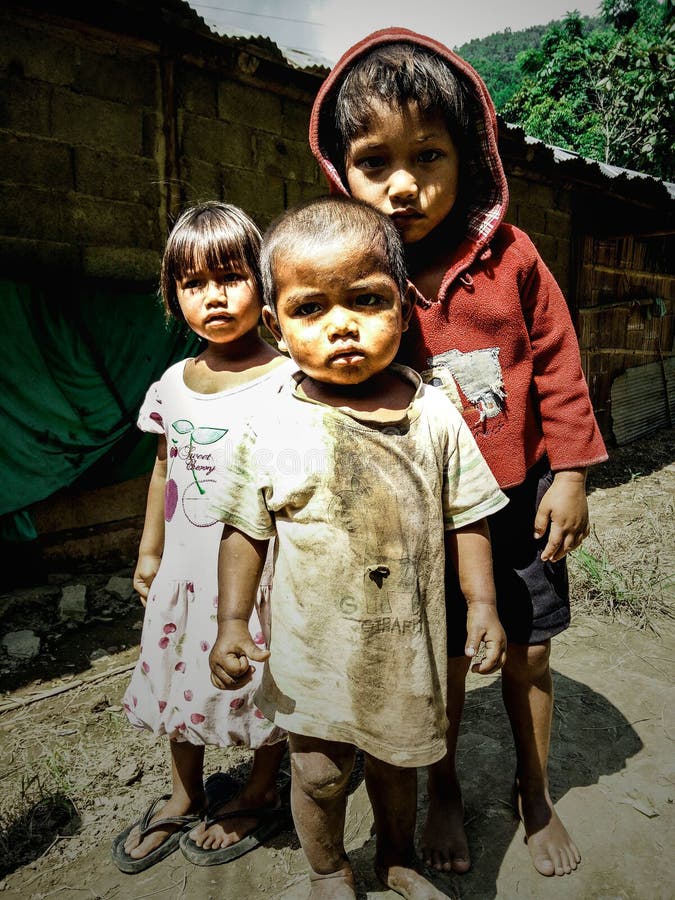 The child of mlabri tribe. editorial photo. Image of dingy - 126596656