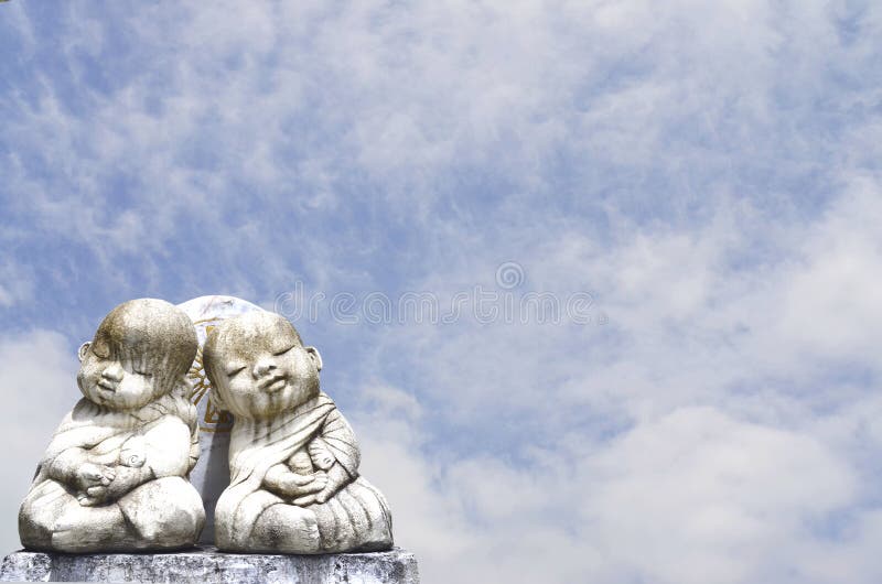 Child Monk Dolls , the Art of Statue in the Temple Stock Image - Image ...