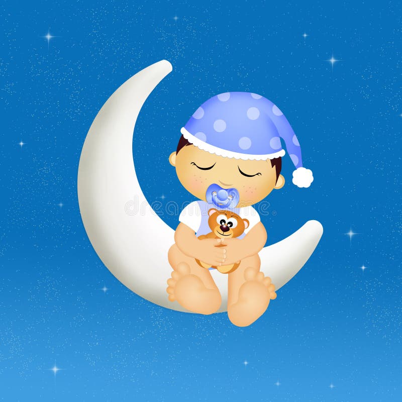 Child in Moon Logo Design,vector,illustration Stock Illustration ...