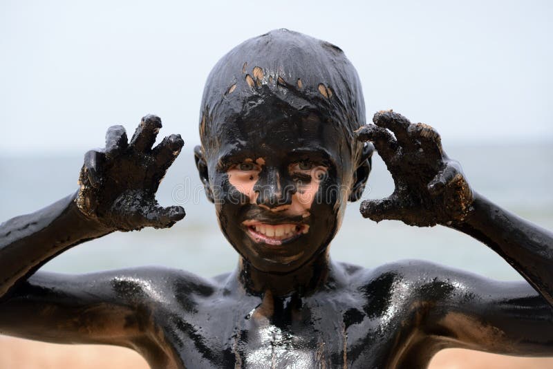 Child in the mud stock photo. Image of dirt, therapy - 33501846