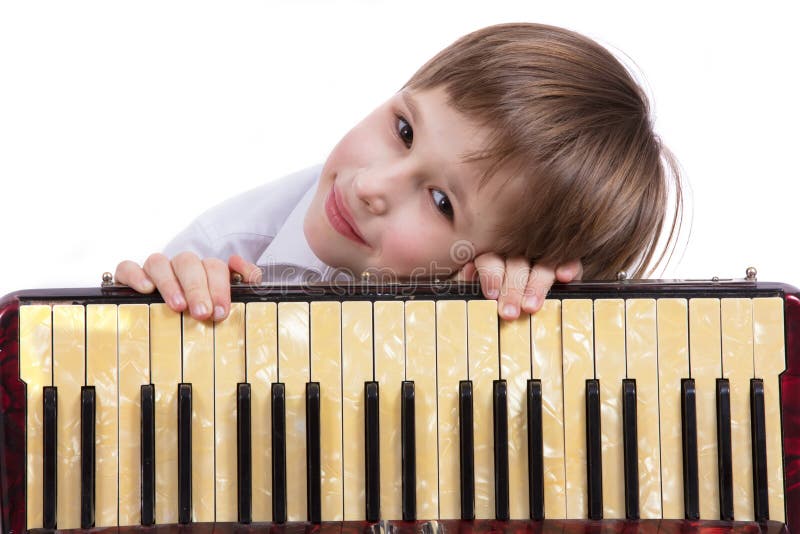 Child with a Musical Instrument. Stock Photo - Image of melody ...