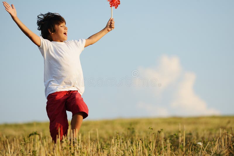 Child in nature stock image. Image of positive, paradise - 218857433