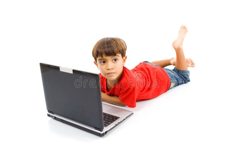 Child with Notebook stock photo. Image of handsome, portable - 12778506
