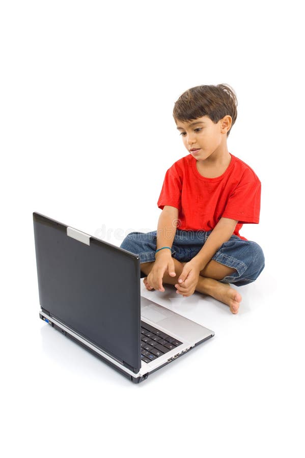 Child with Notebook stock image. Image of people, computer - 12844835